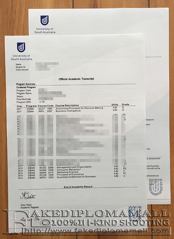 Create Your University of South Australia Fake Transcript | Best Site ...