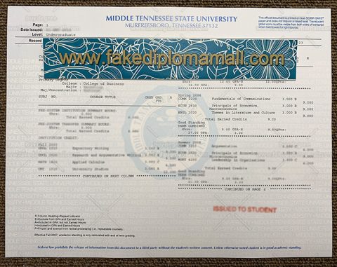 Fast Get The MTSU Fake Transcript – Middle Tennessee State University ...